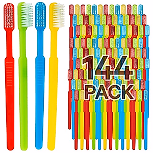 144 Prepasted Disposable Toothbrushes | Pre-Pasted Soft Bristle Tooth Brush Set for Dental Care & Oral Hygiene | Individually Wrapped Toothbrush Pack Airbnb Gifts | NO WATER NEDEED, Paste Made In USA.