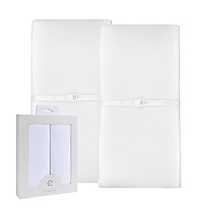 Ely's & Co. Changing Pad Cover Set | Cradle Sheet Set 100% Cotton Jersey Knit 2 Pack (White)