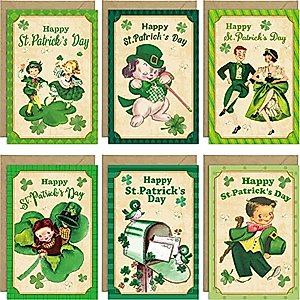 ceiba tree Vintage St. Patrick's Day Cards Assorted Retro Blank Greeting Notes Cards with Envelopes and Stickers