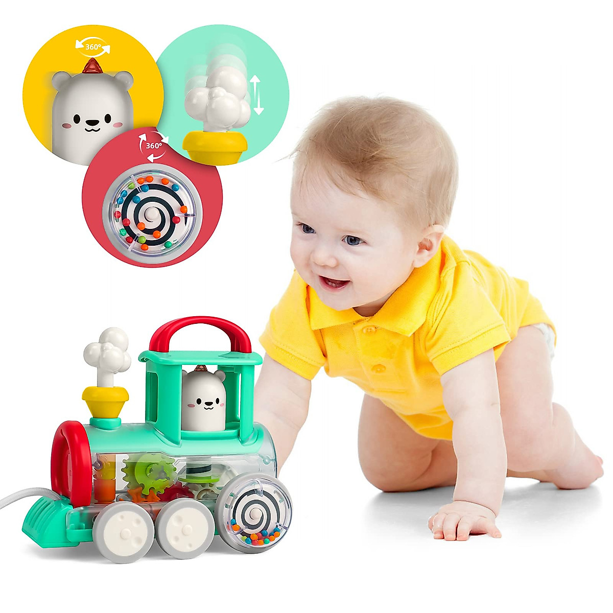 nicknack Baby Pull Toy 6 to 12 Months Toddler Pull Along Toy Train for Boys Birthday Gift Toys