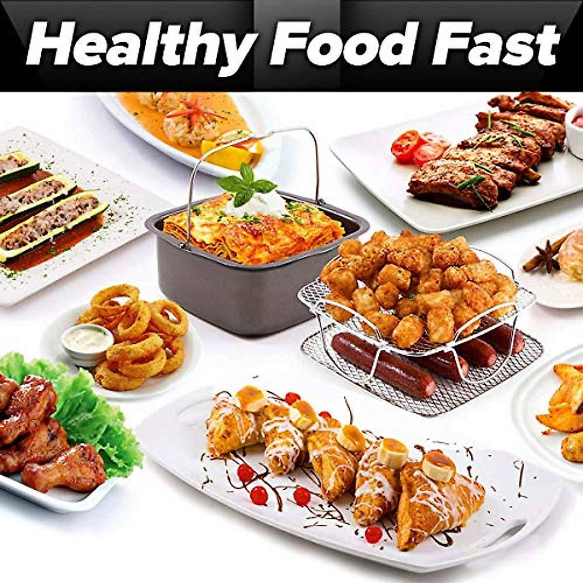 NUWAVE Brio 3-Quart Digital Air Fryer With Bonus Pan and Frying Rack with One-Touch Digital Controls, 6 Easy Presets, Precise Temperature Control, Recipe Book, Wattage Control, Preheat and Reheat