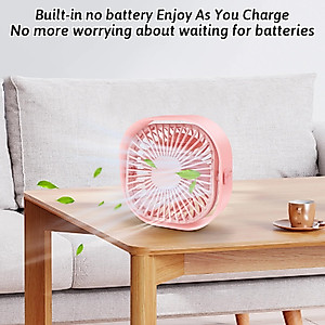 BSVI Desk Fan Portable Personal Desktop Mini Cooling Micro with Cable USB Powered 3 Speeds Quiet Small Table Fan for Home Office Study reading Bedroom Indoor Car Outdoor Travel