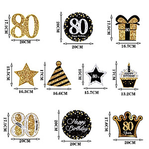 Frienda 80th Birthday Party Decorations, 80th Birthday Party Hanging Swirls Ceiling Decorations Shiny Celebration 80 Hanging Swirls Decorations for 80 Years Old Party Supplies, 30 Count