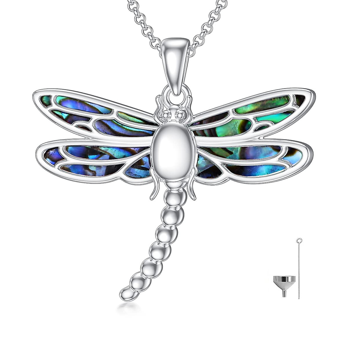 PELOVNY Cremation Jewelry for Ashes 925 Sterling Silver Dragonfly Necklace for Ashes Urn Memorial Keepsake Jewelry Gift for Women Her