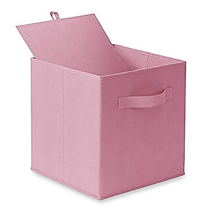 Casafield Set of 6 Collapsible Fabric Cube Storage Bins, Light Pink - 11" Foldable Cloth Baskets for Shelves, Cubby Organizers & More