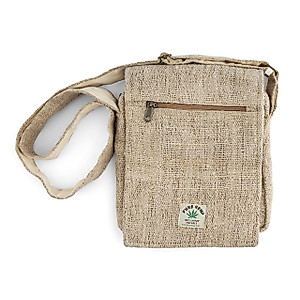 Hemp Sidepack - Natural Boho Crossbody Bag for Women or Men