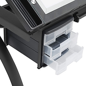 Artograph Futura Light Tracing Table for Artists with Storage and Adjustable, Dimmable Glass Work Top