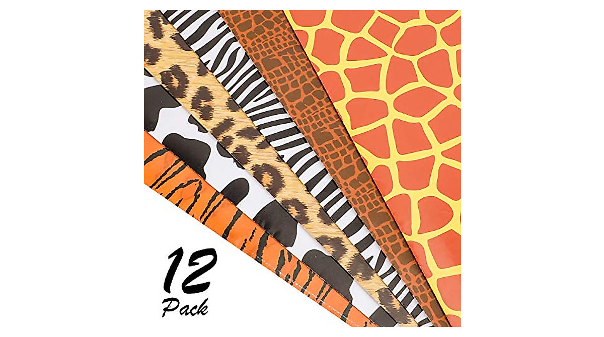Animal Prints Wrapping Paper Set - 12 Safari Wild Patterns for Gifts