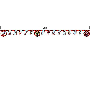 Procos PR91350 Garland Happy Birthday Ladybug, Multi-Coloured, Taglia Unica