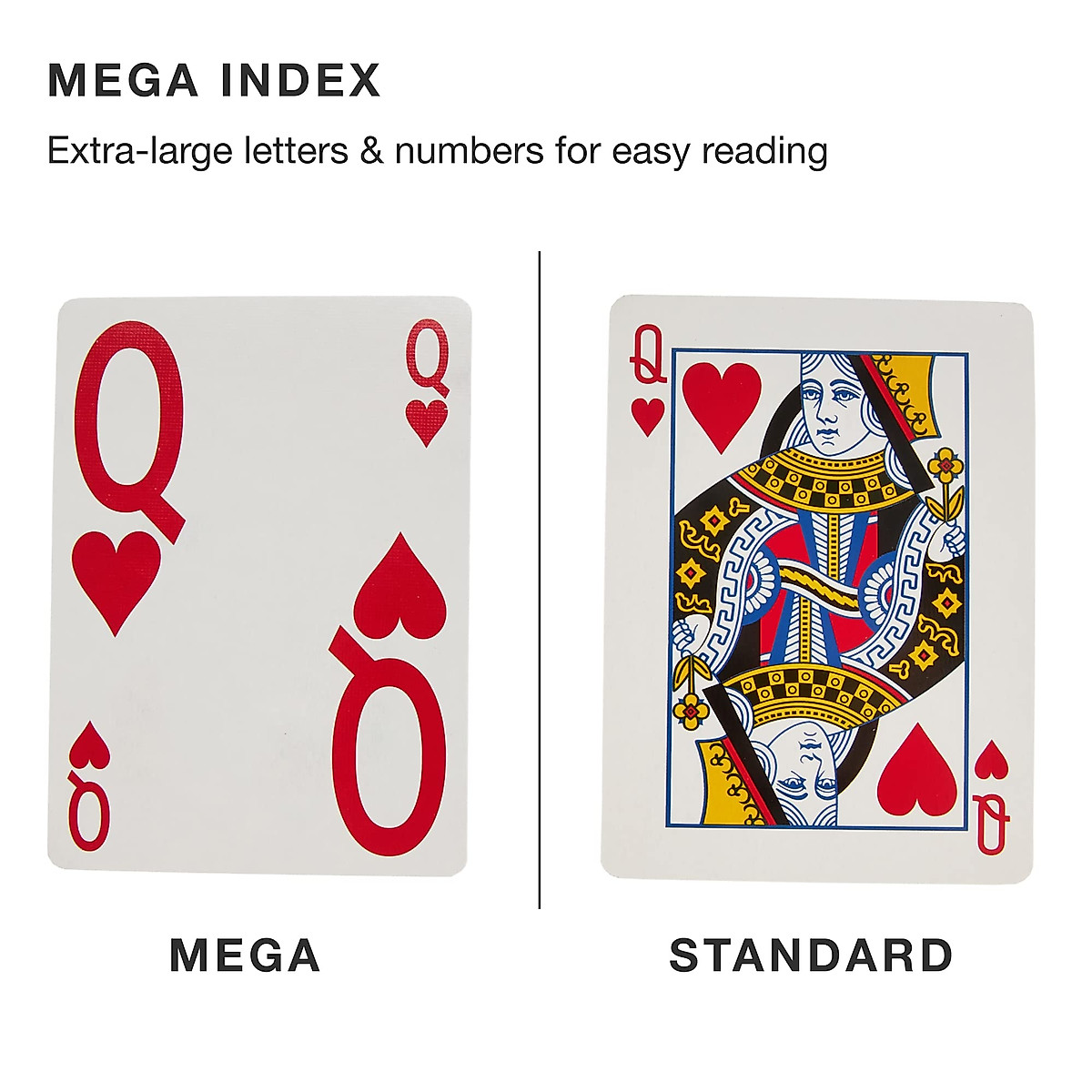 Brybelly Low-Vision Mega Index Playing Card Decks Mixed 12-Pack (6 Red/6 Blue) - Maximum Visibility and Maximum Playability Jumbo Index - Poker Wide - Big Numbers Macular Degeneration