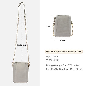 LOVEVOOK Crossbody Bags for Women Small Purse Cell Phone Purse Leather Crossbody Bag Trendy Summer Wallet (Grey)