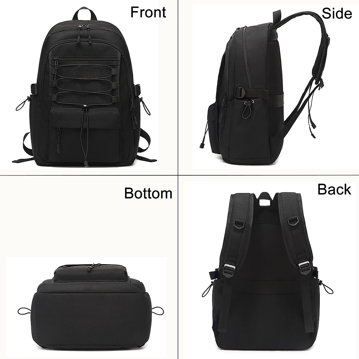 Sunborls Travel Laptop Backpacks for Girls 15.6inch Mesh Kawaii Computer Backpack Lightweight Weekend Leisure Day Travel Backpack The Gift Bookbag for Both Teen and Girls，Black