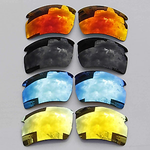 ACOMPATIBLE 4 Pair Replacement Polarized Lenses for Oakley Flak 2.0 XL Sunglasses OO9188 Pack P8