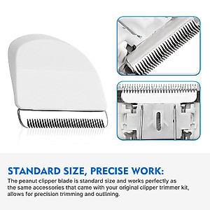 2 Pack Peanut Clipper Replacement Blade, Snap-On Replacement Blade for Wahl Peanut Hair Clipper #2068-300, White