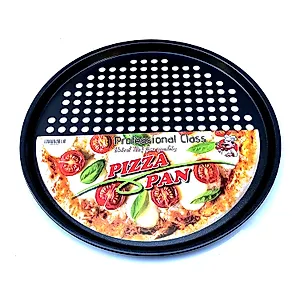 Pizza Pan with holes -Nonstick Carbon Steel Pizza Pan, Pizza pans，Pizza Tray Bakeware Perforated Round For Home Kitchen - PROFESSIONAL CLASS 32.5CM Diameter 12 3/4" INCHES with Fast Crisp Technology