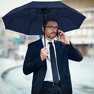 NINEMAX 1 Pack Travel Umbrella Compact Small, Windproof, Portable, Automatic Open Close, Light Weight, Folding Umbrellas for Rain (Navy Blue 1)