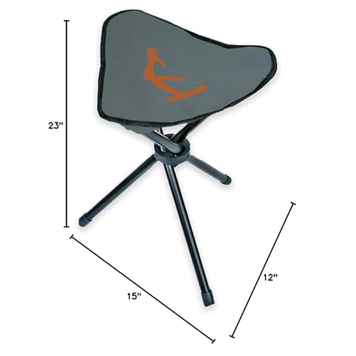 Half Rack Karrylite 3 Legged Stool - Mobile Fold-Out Tripod Seat Portable for On-The-Go - Hunting Stool for Up to 300 Lbs - Strong, Compact Camping Stool w/Shoulder Strap - Perfect for Ground Blinds