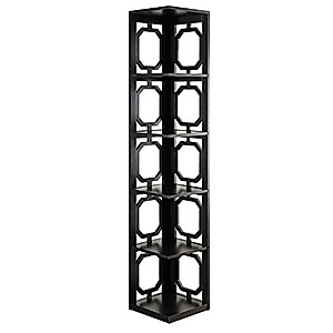 Convenience Concepts Omega 5 Tier Corner Bookcase, Black