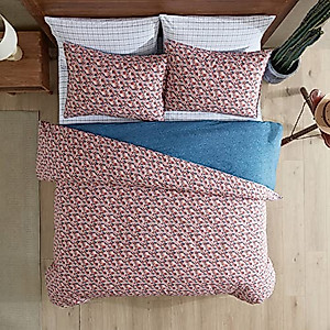 Wrangler- Queen Duvet Cover Set, Reversible Cotton Bedding Set with Matching Sham(s), Casual Home Décor (Prairie Floral Red, Queen)