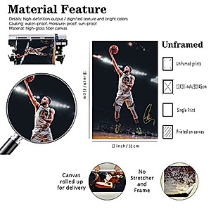 priman Stephen Curry Poster 12x18inches(30x45cm) Unframed Canvas Paintings Motivational And Cool Basketball Star Wall Art For Room Aesthetics Boys Gift