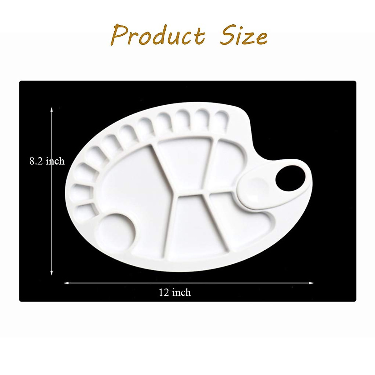 Non-Stick Paint Palette 2 PCS Artist Paint Mixing Tray Palette 11.8 x 8 inches Oval Shaped Easy Clean Art Palette 17 Wells (11.8 x 8 inch/2 PCS)