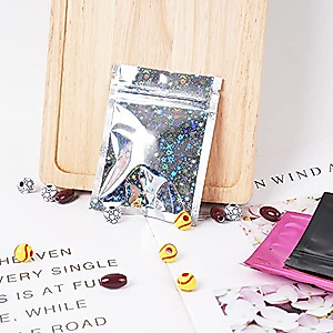 Wankko 100 Pcs Premium Smell Proof Double-Sided Color Mylar Foil Flat Heat Sealable Sample Ziplock Bag 7.5x10cm