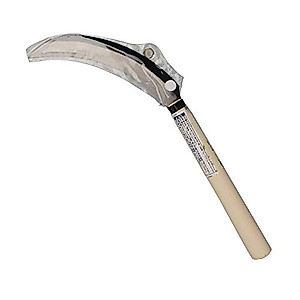 KEYI Grass Sickle,Saw Tooth Sickle, Hand held Sickle Tool,Harvest Sickle with Wooden Handle, Light Serration, 6.5-Inch Stainless Steel Blade