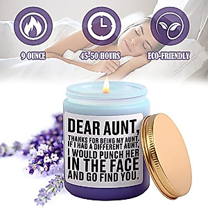 Mothers Day Gifts for Aunt, Aunt Gifts, Best Aunt Ever Gifts, Aunt Gifts from Niece Nephew, Aunt Birthday Gift, Funny Thanksgiving Christmas Gifts for Aunt Auntie - Acotxber Lavender Scented Candles