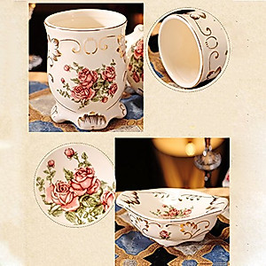 HYLRUS European Style Simple Bathroom Five Sets 5 Pieces Bathroom Wash Suit Creative Toothbrush Holder soap Dispenser Soap Stand Rinse Cup Bathroom Accessory Set Luxury Bath Accessories