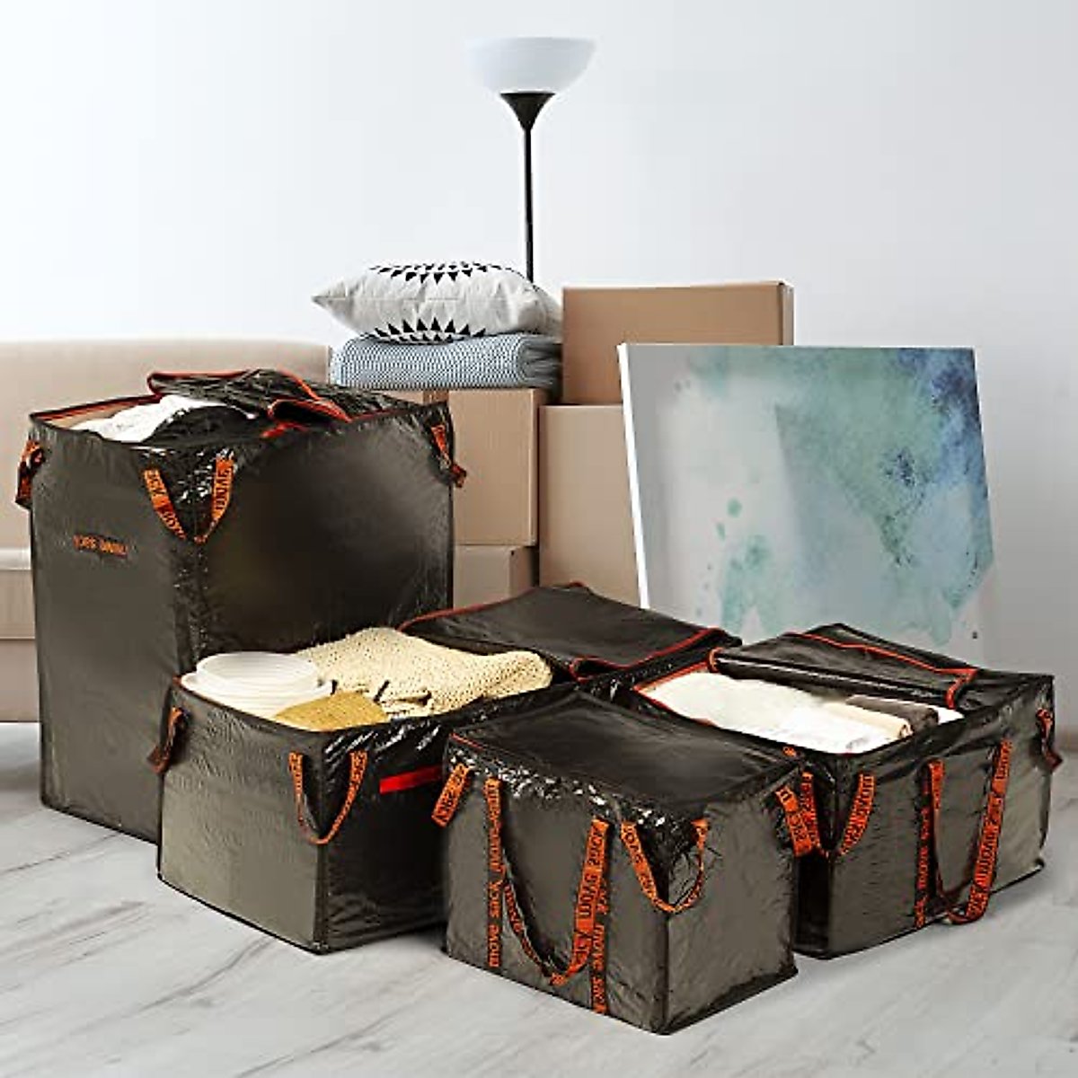 Moving Starter Kit - Great for storage or vehicle trunk too! Easy to open, Easy to Use, fits great in truck or car. Kit includes moving bag and labels. Perfect size for closets also!