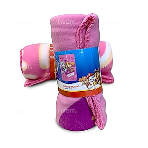 Paw Patrol Skye PP with Stars Pink Throw Blanket