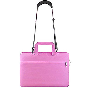 HESTECH Laptop Shoulder Bag, 15.6 Laptop Case Sleeve Business Messenger Briefcase Carrying Handbag for Women Men Fits 15-16 Inch Dell HP Acer Aspire 5/Predator Helios 300 Chromebook Ultrabook,Pink