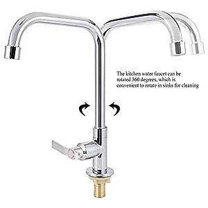 Water Faucet,360 Degree Swivel Spout Kitchen Sink Faucet Cold Water Mixer, Modern Lead-Free Commercial Bar Sink Faucet fit for 1 hole Single Handle Faucet Anti-Rust