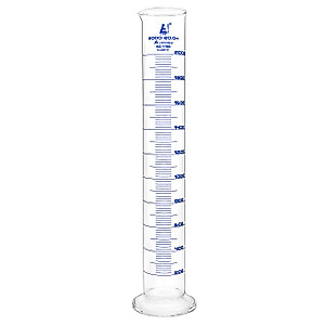 EISCO Graduated Cylinder, 2000ml - Class A Tolerance ±10.0ml - Round Base - Blue Graduations - Borosilicate 3.3 Glass