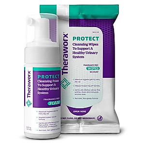 Theraworx Protect U-Pak 60-Ct Wipes & Hygiene Foam 3.4 oz for Urinary Health (Pack of 1)