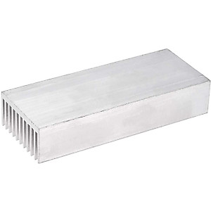 tatoko Aluminum Chipset Heatsink, 100mm (L) x40mm(W) x20mm (H) Heat Sink Cooling Fin for High Power Amplifier Transistor Semiconductor 2PCS