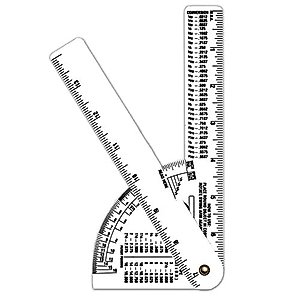Pipe Caliper/Diameter Caliper and Ruler - Fractional - 3 Pack - White Styrene