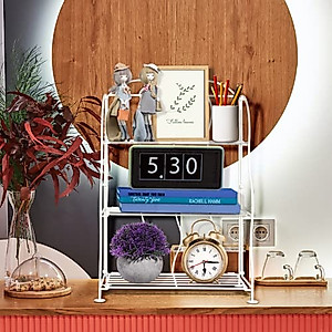 TOBEFORT Spice Rack Organizer for Cabinet, 3-Tier Expandable Countertop Seasoning Rack, Bottle Organizer and Storage for Bathroom Home Kitchen Pantry and Office, Metal, White