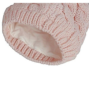 Newborn Winter Beanie Hat Gloves Set for Baby Girls Boys, Infant Toddler Warm Knitted Hat Gloves, Unisex-Baby Beanies (0-1 Months, Pink & White)