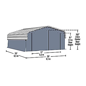 Arrow Carports Enclosure Kit for Galvanized Steel Carport, Fabric Carport Wall Panels, 20' x 20' x 7'