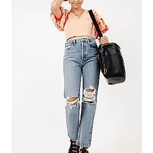 FAWN DESIGN The Original Diaper Bag, Faux Leather Diaper Bag Backpack, Adjustable Detachable Straps, 12 Pockets, Large Capacity Baby Bag for Mom, 13 x 13.5 x 7 inches (Bag Only)