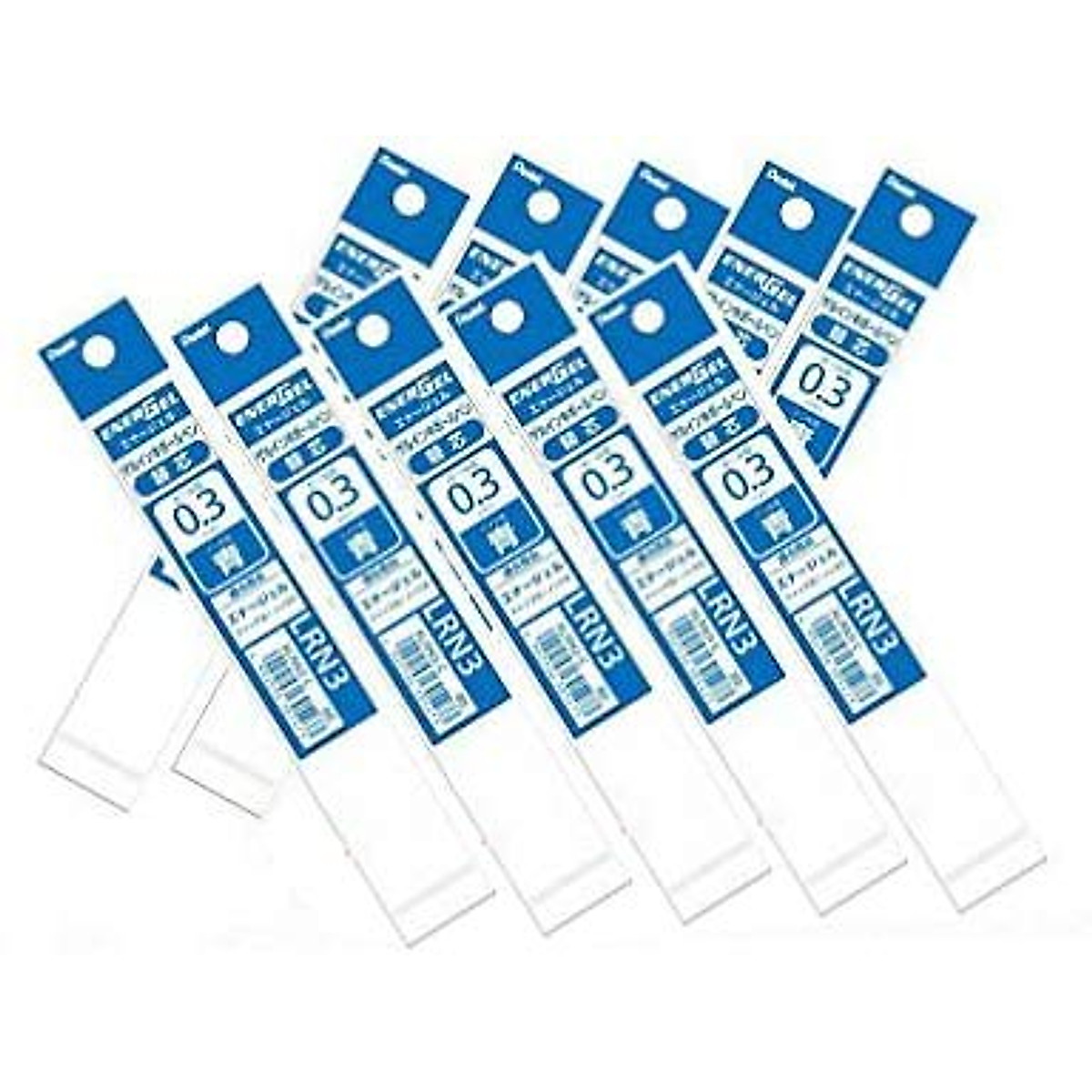Pentel Refill Ink for EnerGel Liquid Gel Pen / 0.3mm Blue Ink/Value Set of 10 Refills