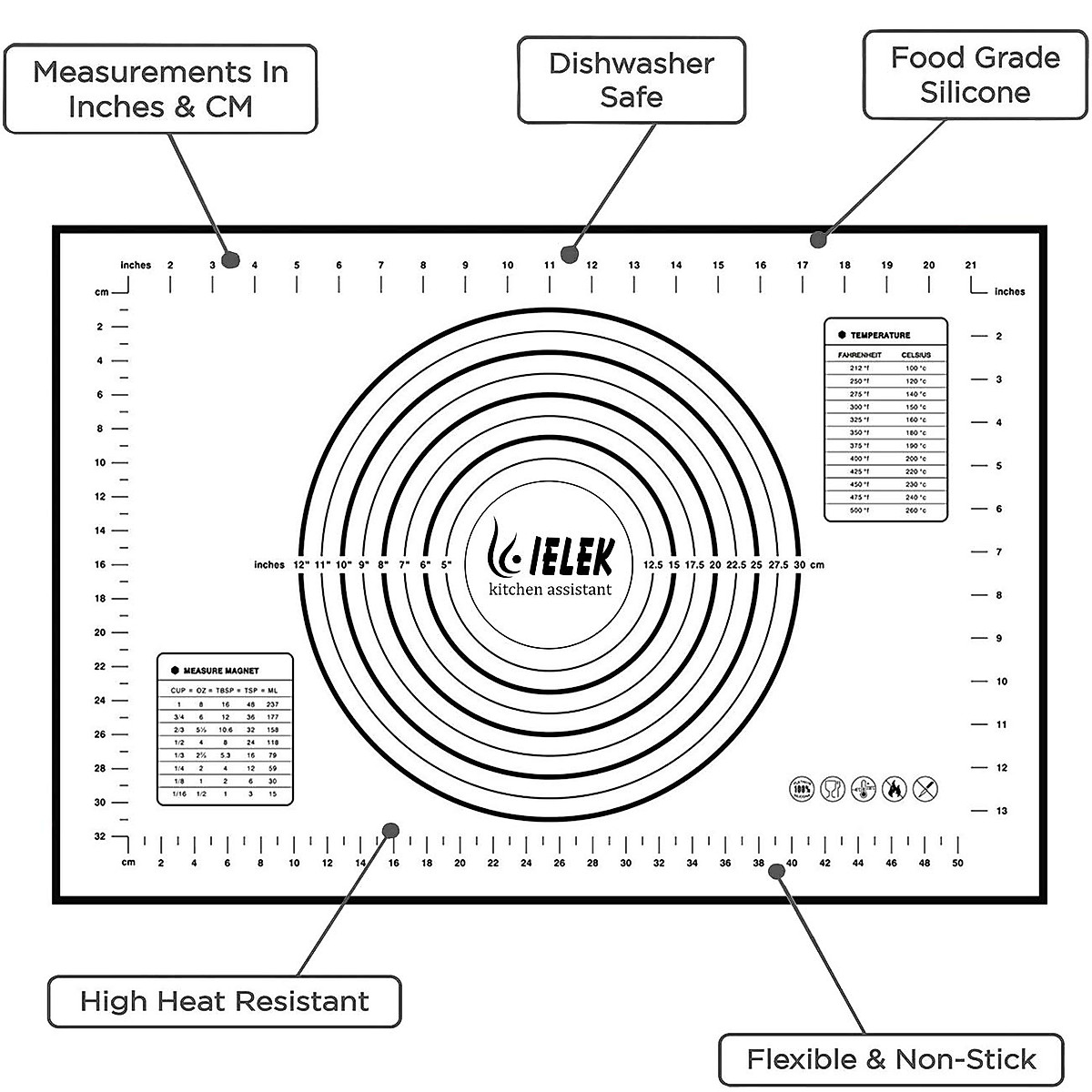 Rolling Pin Nonstick and Silicone Baking Pastry Mat Combo Kit Dough Rollers for Baking Pasta,Cookie Dough,Pastry,Bakery,Pizza