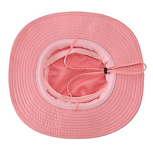 Connectyle Little Girls Sun Hat UV Protection Beach Hat for Toddler Girls Breathable Bucket Hat for Summer UPF 50+ Baby Pink