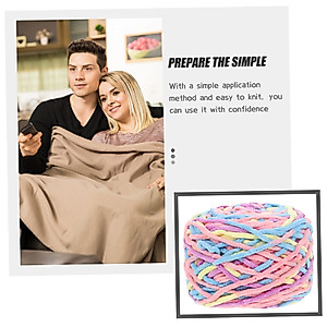 FAVOMOTO 2 Rolls Coarse Wool Convenient Crocheting Yarn Crochet Supplies Knitting Accessory Supple Crochet Yarn I Wanna Make a Rainbow Yarn Crochet Thread Polyester Multifunction