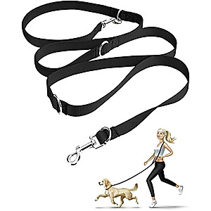 oneisall Hands Free Dog Leash,Multifunctional Dog Training Leads,8ft Nylon Double Leash for Puppy,Small & Large Dogs