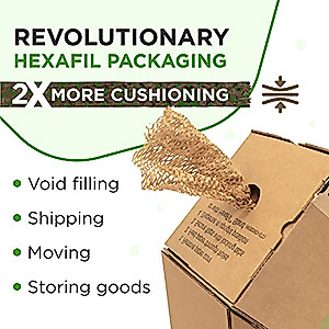 IDL Packaging HexaFil Honeycomb Packing Kraft Paper 15" x 1700' in Self-Dispensed Box - Patented Cushioning Box Filler for Void Filling, Moving, Shipping - Alternative to Bubble Plastic