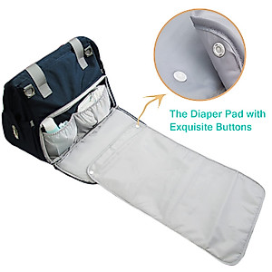 CitisKins Diaper Bag Tote Mommy bags Outdoor Handbags with Insulated Pockets,Changing Pad & Reflective Strips (Navy)