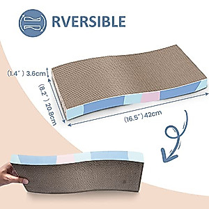WDTKPTXL Cat Scratcher Cardboard Cat Scratch Pad Reversible Cat Scratching Mat for Indoor Cats with Catnip