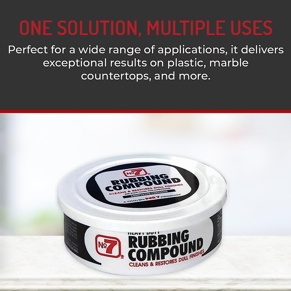 No.7 Heavy Duty Rubbing Compound - 10 Fl Oz - Cleans and Restores - Removes Deep Scratches and Stains - Restores Shine to Dull Finishes